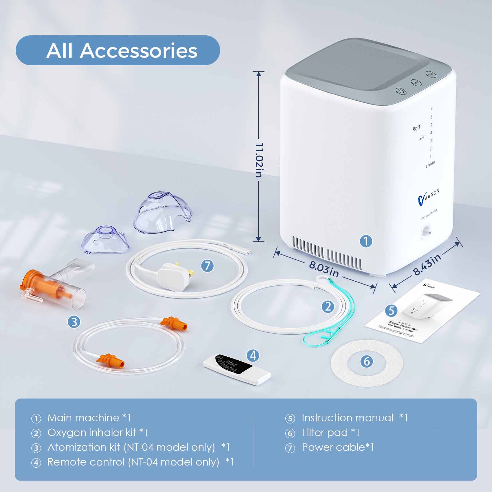 Varon NT-04 Home Oxygen Concentrator | NT-02 Portable Oxygen Combo ...